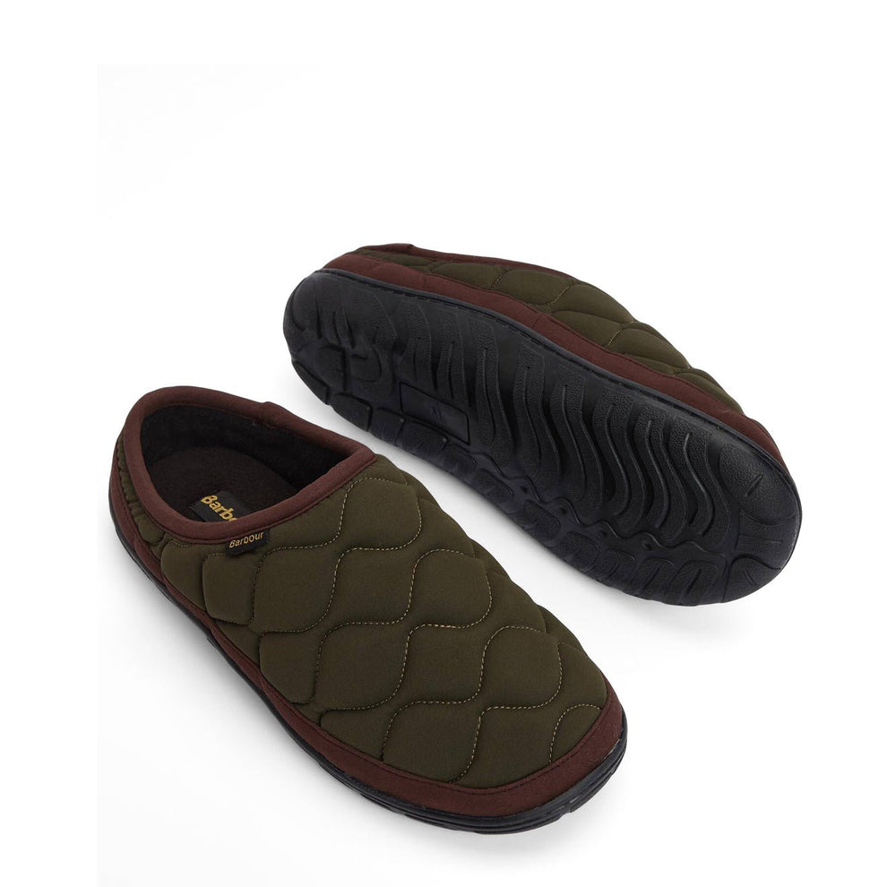 Barbour Outdale Slippers Olive/Brown – The Sporting Lodge
