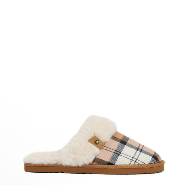 Barbour Womens Claudia Tartan Mule Slippers Hessian Tartan | The ...