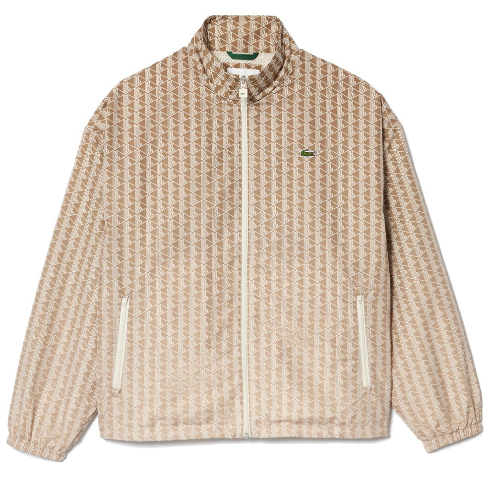 Lacoste Monogram Print Ombre Effect Sportsuit Jacket Brown / Beige ...