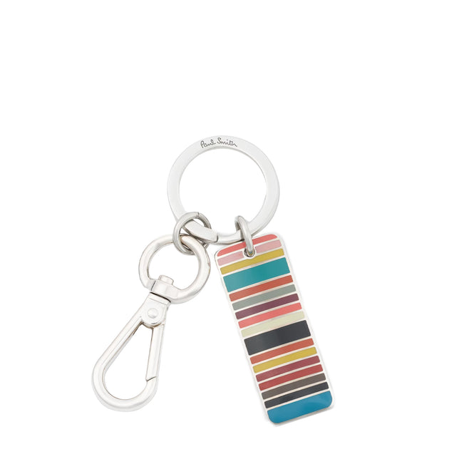 Paul Smith Metal Keyring Tab Signature Stripe | The Sporting Lodge