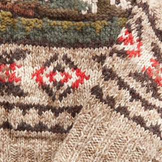 RRL by Ralph Lauren Hand-Knit Linen-Blend Cardigan Brown Multi | The Sporting Lodge