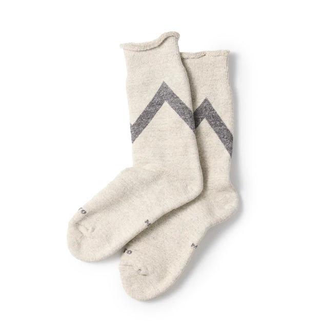 Rototo Raffy Sweat Socks Zig Zag Gray | The Sporting Lodge