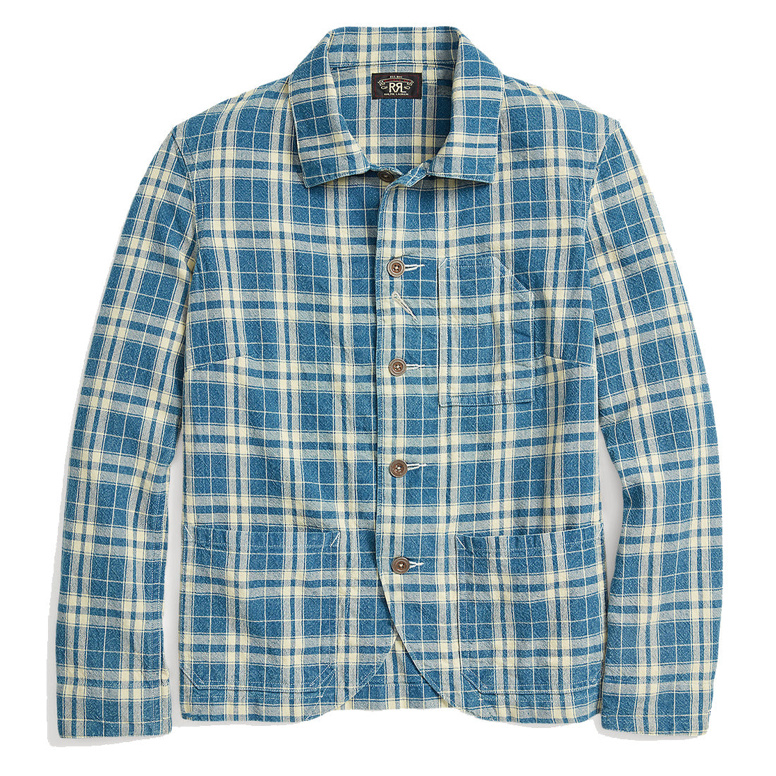 RRL by Ralph Lauren Womens Plaid Indigo Cotton-Linen Jacket Indigo ...